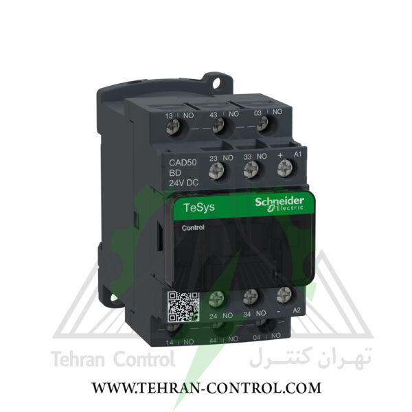 کنتاکتور مدار فرمان 24VDC با 5NO اشنایدر CAD50BD
